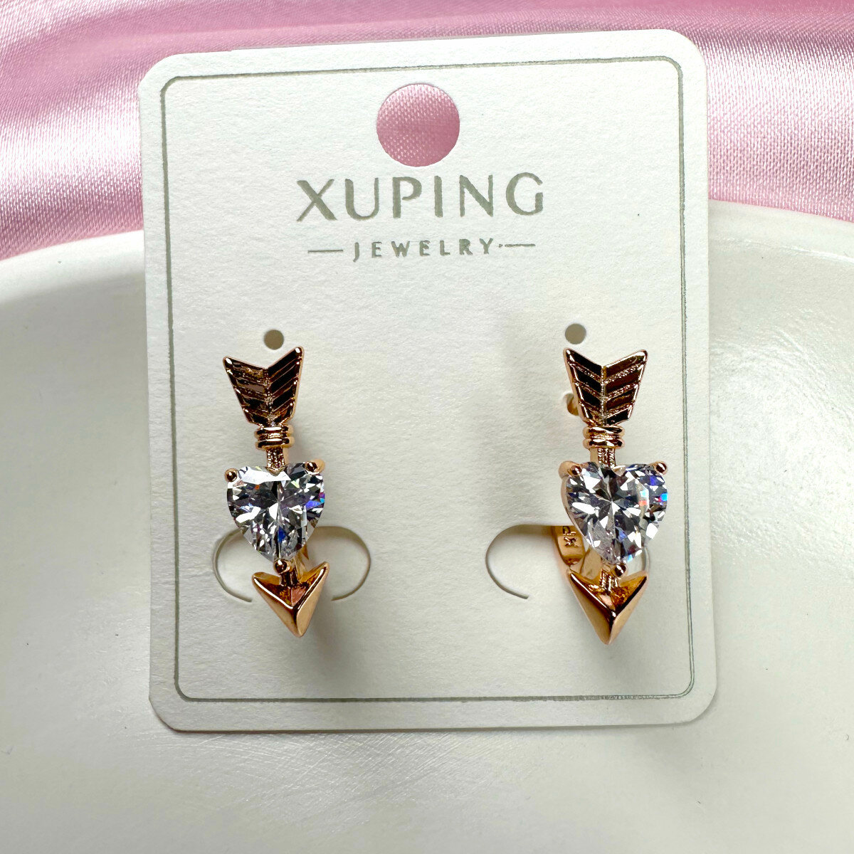 Серьги, циркон, фианит