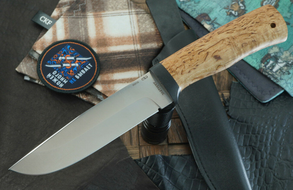 Нож с фиксированным клинком АиР Турист, сталь 95х18, карельская береза/текстолит