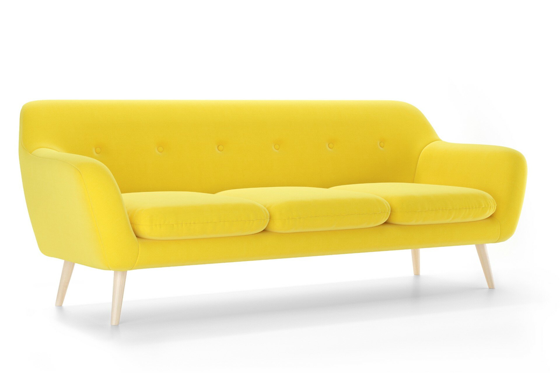 Диван трехместный нераскладной Дайсон, в цвете желтый (Вивальди 15)