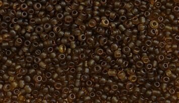 Бисер размер №6, вес: 50 г, коричневый матовый прозрачный