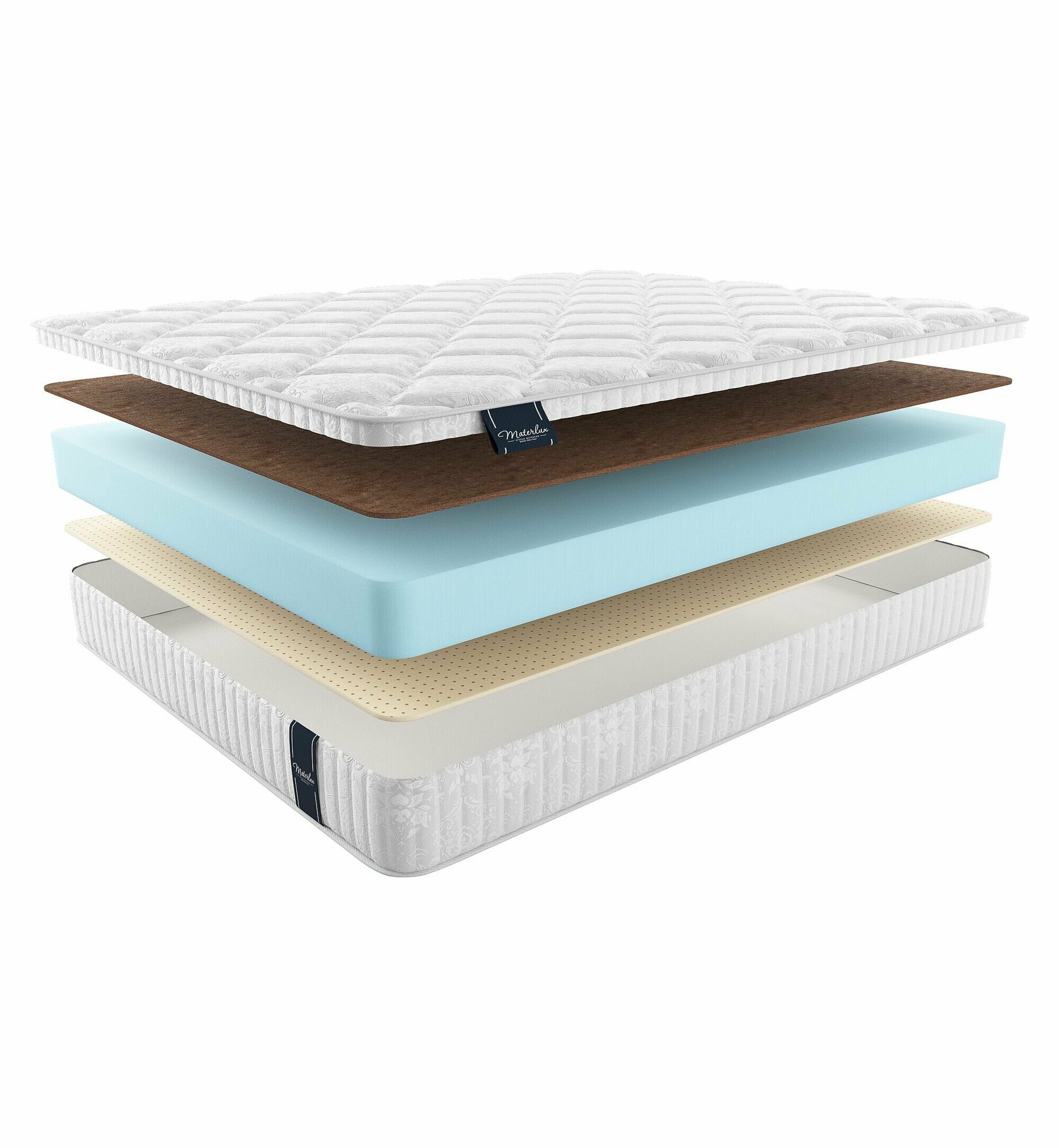 Матрас Materlux Almonte 90х210 серии Light высота 16 см анатомический средней жесткости кокосовый латексный