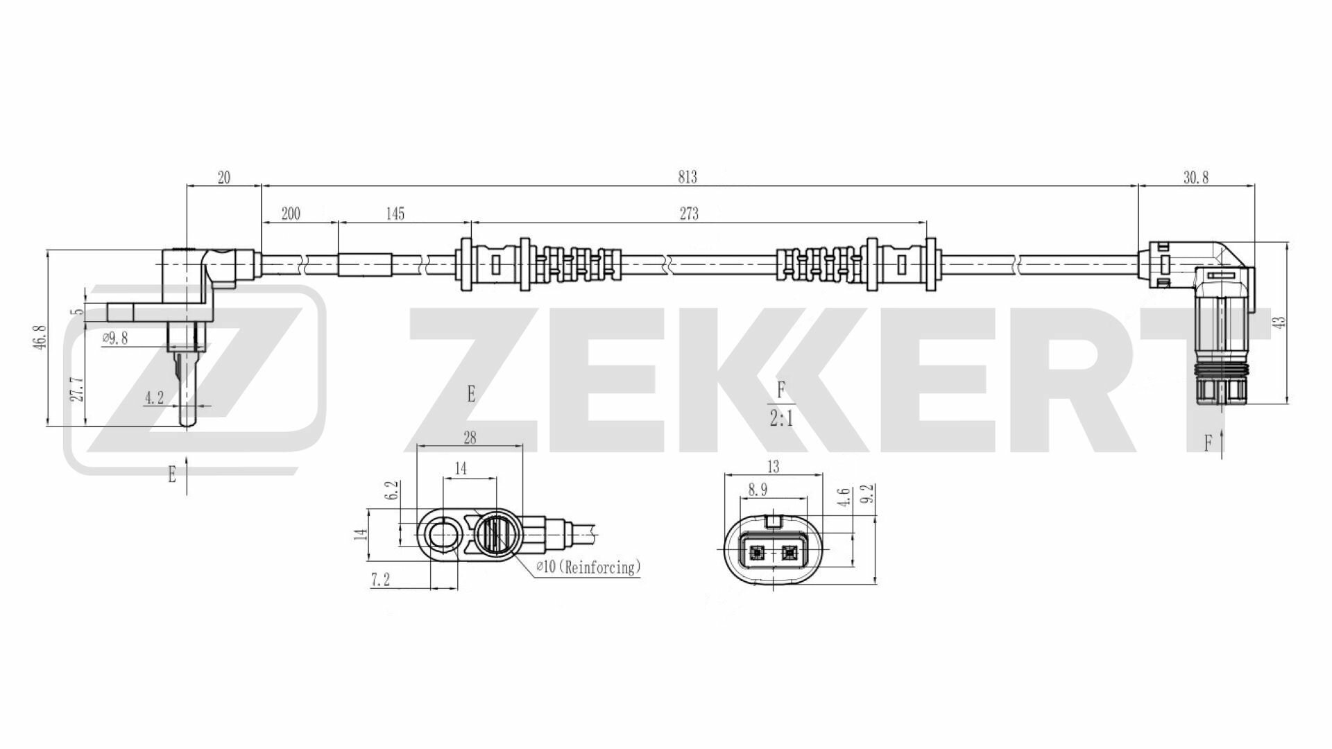 Датчик ABS передн. MB Vito (W639) 03- Viano (W639) 03- Zekkert арт. se-6223