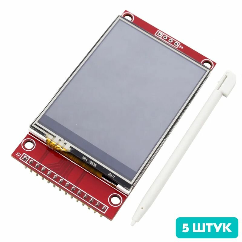 Цветной сенсорный дисплей 2.4 TFT LCD 320x240 ILI9341, SPI интерфейс (5 штук)