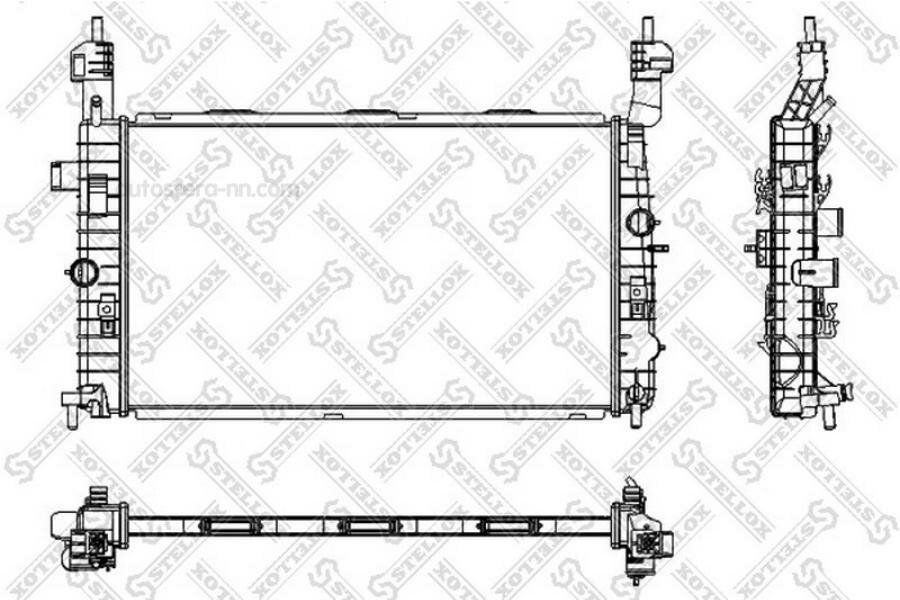 STELLOX 1025350SX радиатор системы охлаждения!26мм\ Opel Meriva 1.4/1.6/1.8 03>