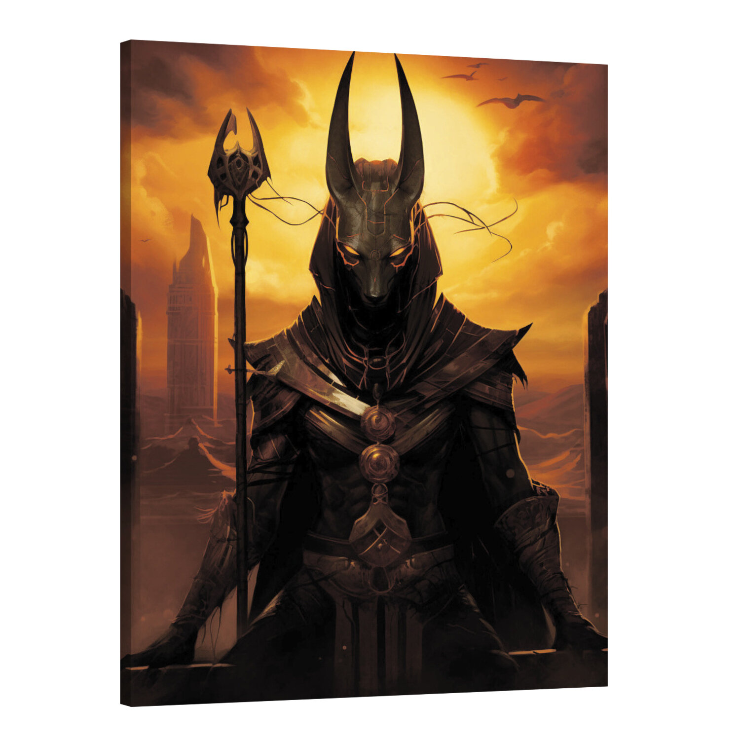 Интерьерная картина 50х70 "Анубис: стражник врат в загробный мир"