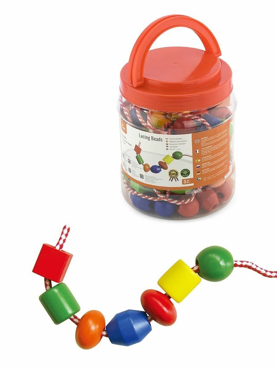 Игра-шнуровка Бусины 90 шт (дерево) 58304