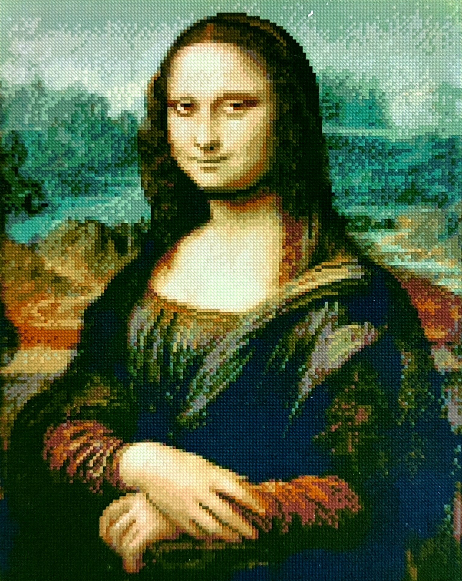 Алмазная мозаика " Мона Лиза", полная выкладка, акрил, 40x50, 28 цветов
