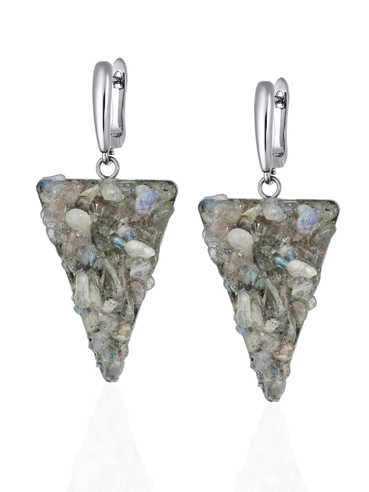 Серьги, лабрадорит