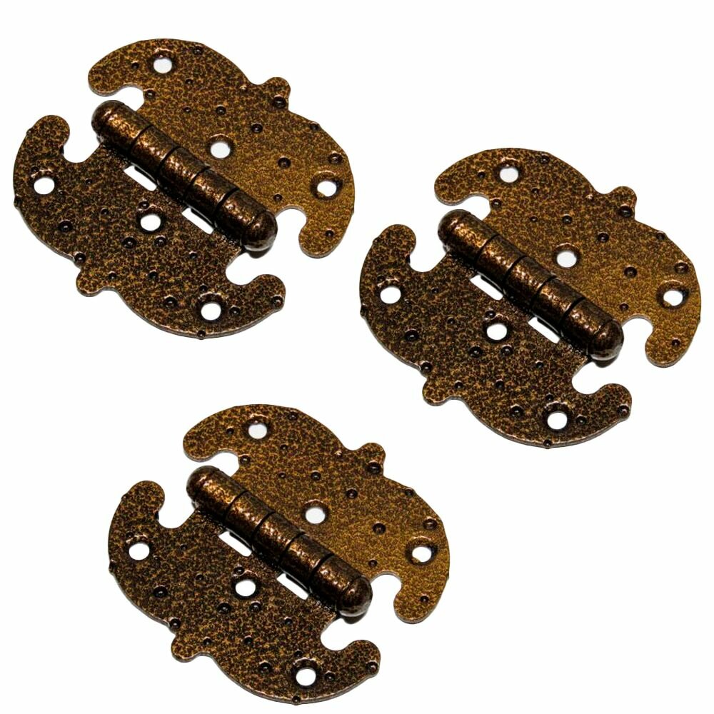 Петля накладная фигурная (для дверей, окон, ставень, калиток и мебели)ноэз ПН5-90-SL старая бронза (комплект 3 штуки)