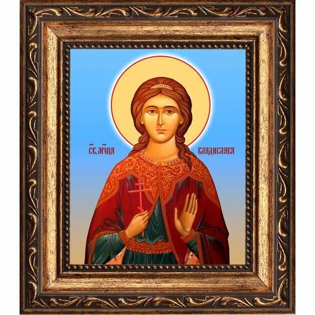 Святая Владислава. Икона на холсте. (10 х 12 см / В раме)