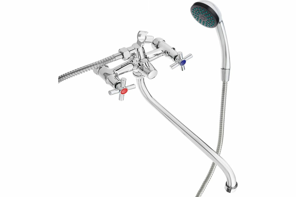 СоюзКран Смеситель для ванны с душем, круглый излив 30см, кер. кран-буксы 1/2, SK08-S217 566-236