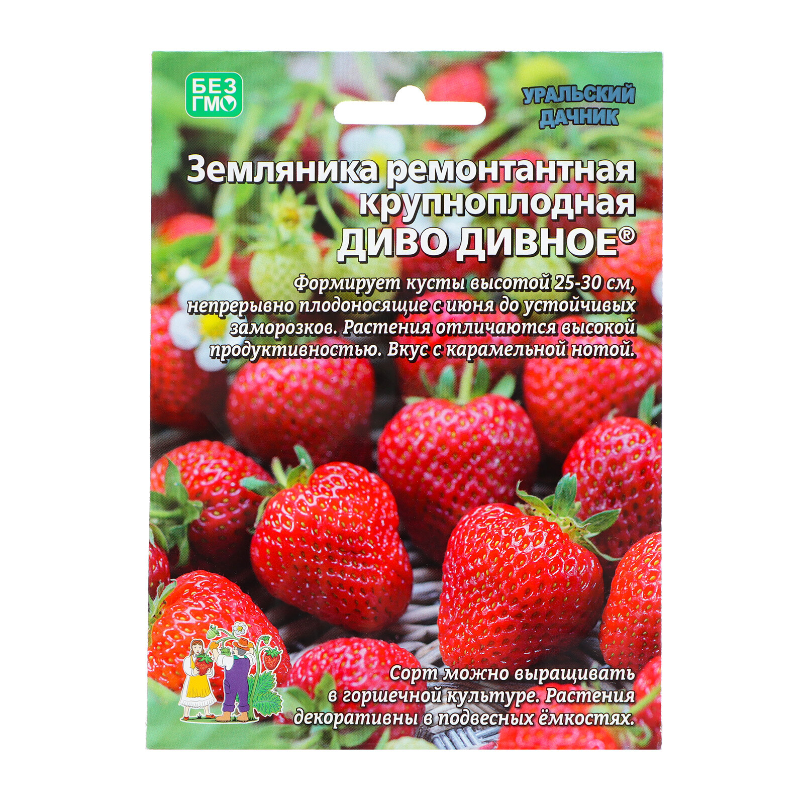 Семена Земляника «Диво дивное», 10 шт, ремонтантная, крупноплодная, «Уральский дачник»