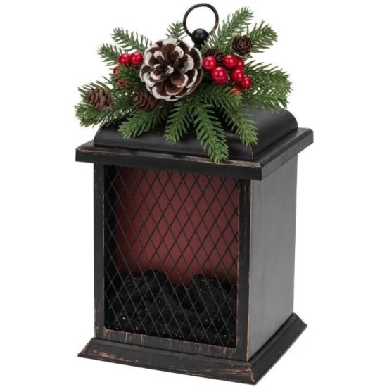 Светодиодный камин-светильник Neon-night "Рождество" с эффектом живого огня 26х15х14 см