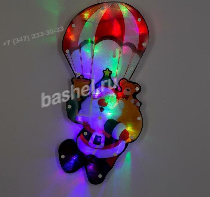 4364269 Фигура двусторонняя "Дед мороз!" 20 мульти LED, 19*42 см,  Luazon