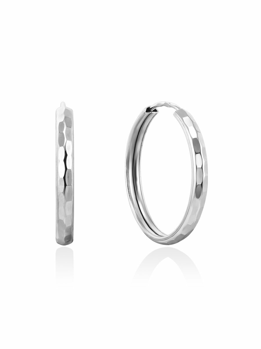 Серьги конго, серебро, 925 проба, родирование