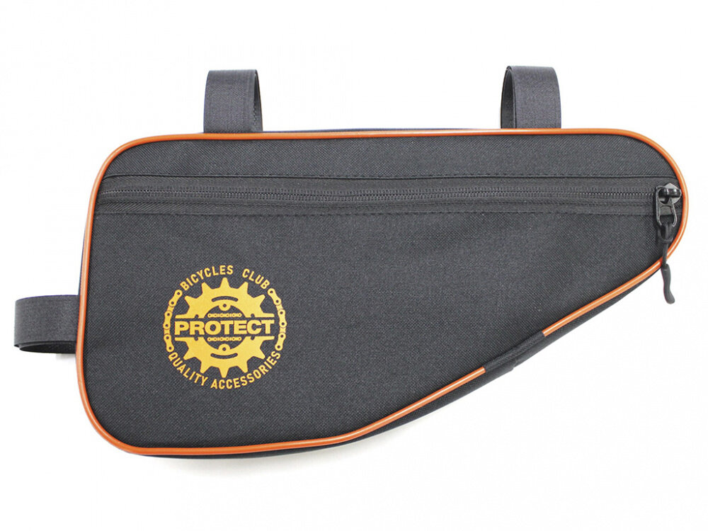 Сумка на раму Protect 32х16х5см, черная/оранжевая
