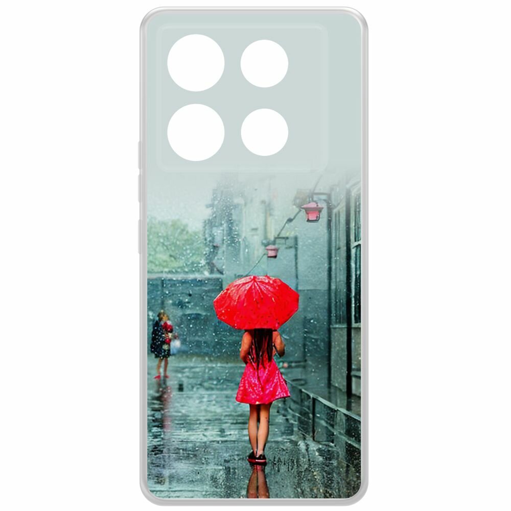 Чехол-накладка Krutoff Clear Case Красный зонтик для INFINIX Note 40 Pro 5G