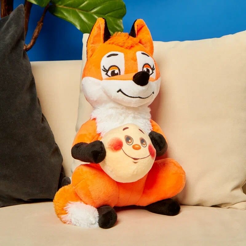 Мягкая игрушка лиса плюшевая с колобком LekomToys, 40 см, для детей от 3 лет