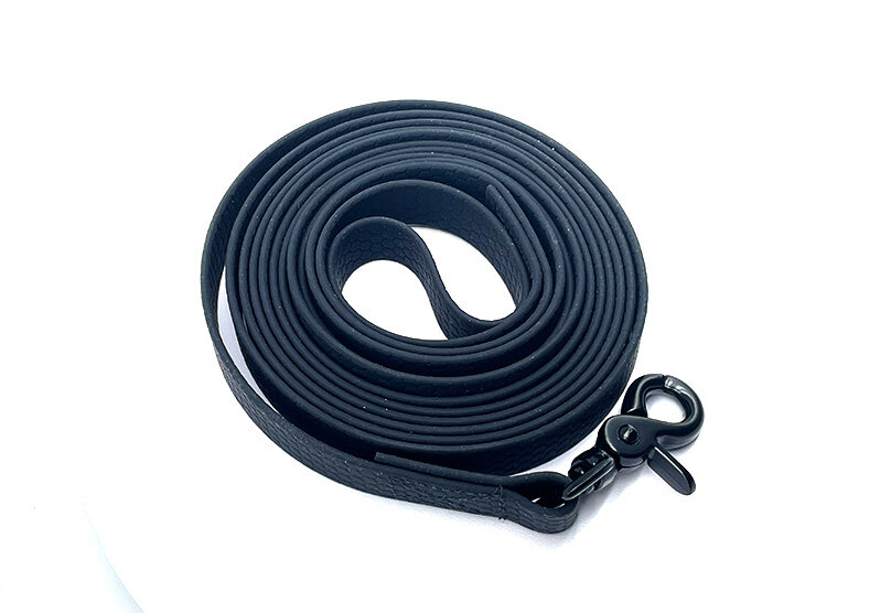 Поводок из биотана гриппи черный шир. 20 мм карабин рычажный черный 2 м