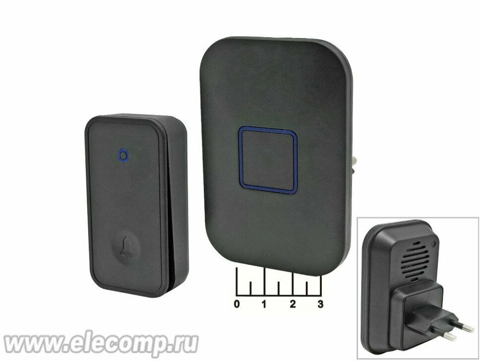 Звонок 220V беспроводной + кинетическая кнопка 60 мелодии FA88