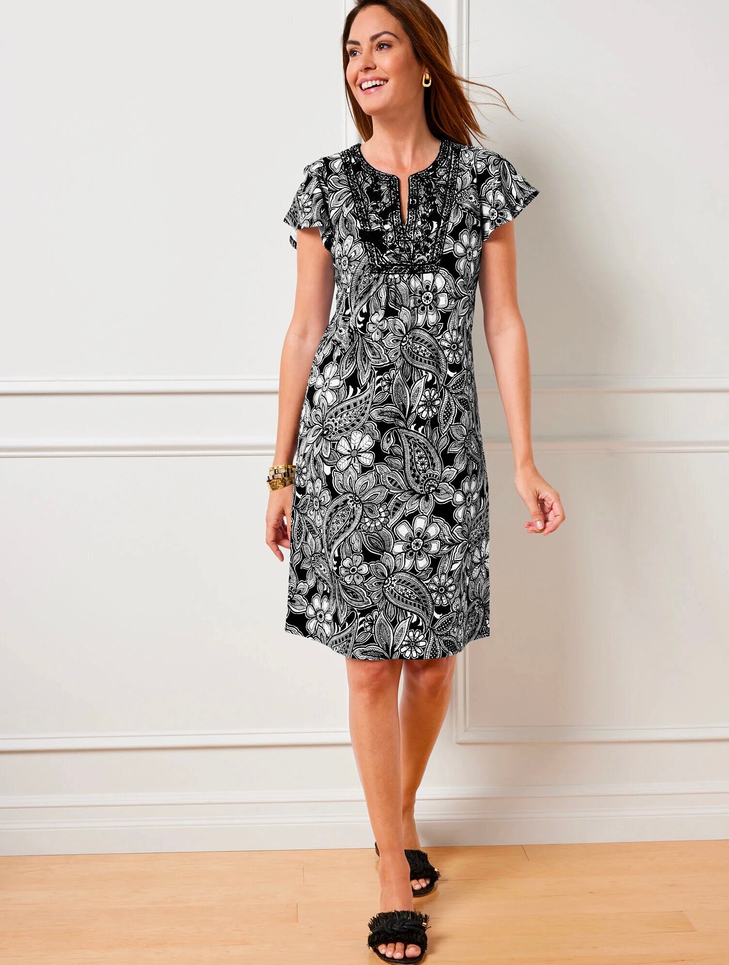 Платье Nantucket Slub Embroidered Shift Dress - Etched Paisley