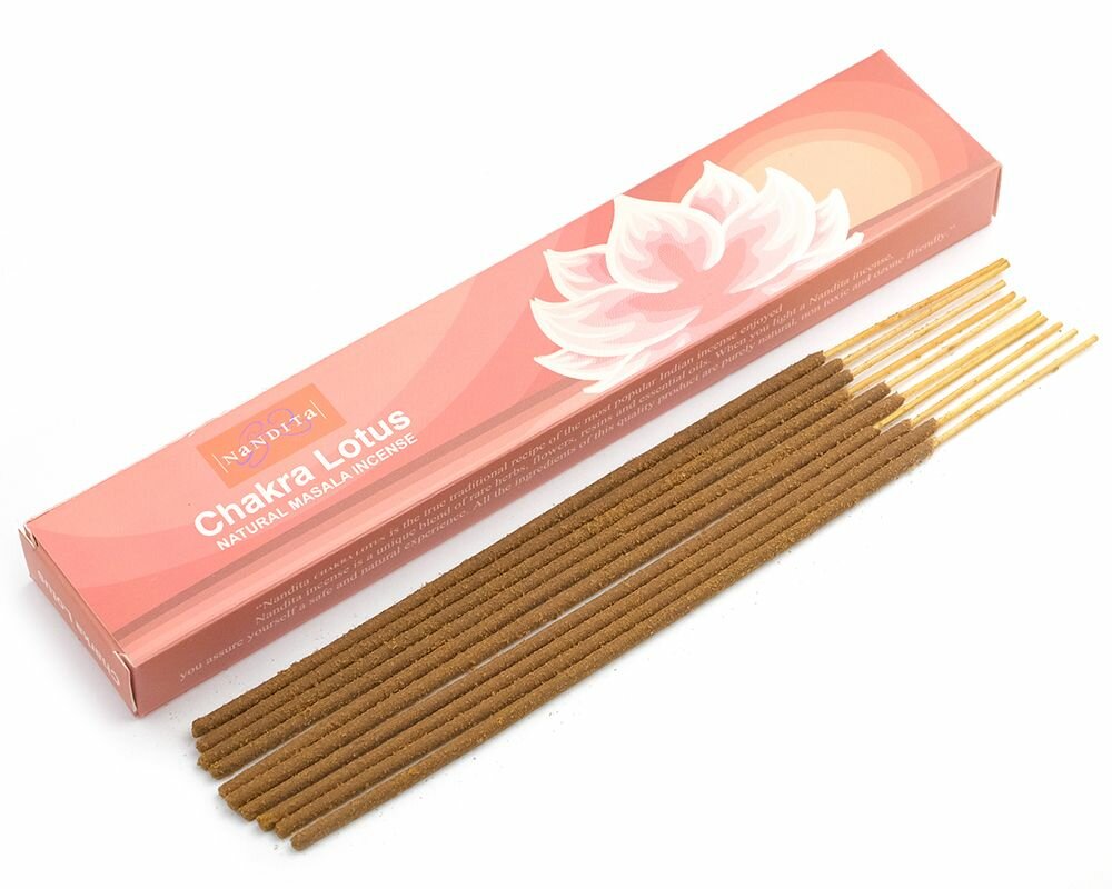 CHAKRA LOTUS Natural Masala Incense, Nandita (чакра лотос натуральные благовония палочки, Нандита), 15 г.