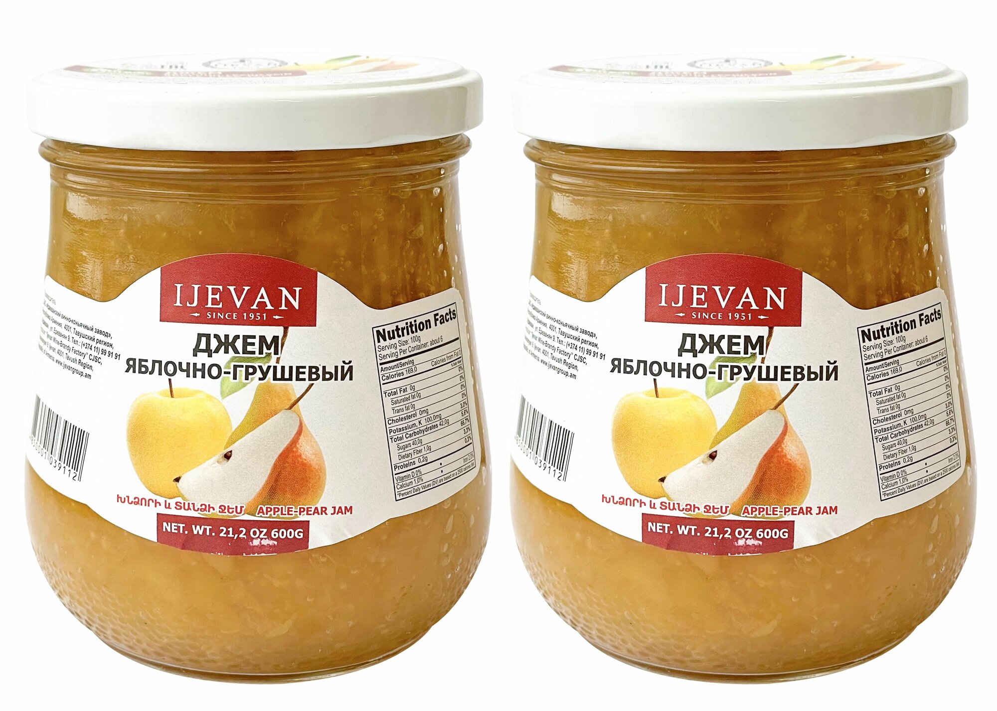 Джем Яблочно-Грушевый IJEVAN, 600г х 2шт. Армения Иджеван