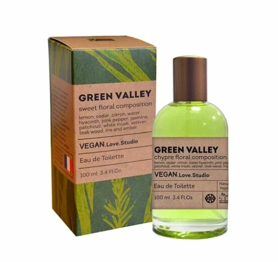 Туалетная вода Today Parfum Vegan Love Studio 100ml GREEN VALLEY (аромат Chan Eau Fraiche) для женщин