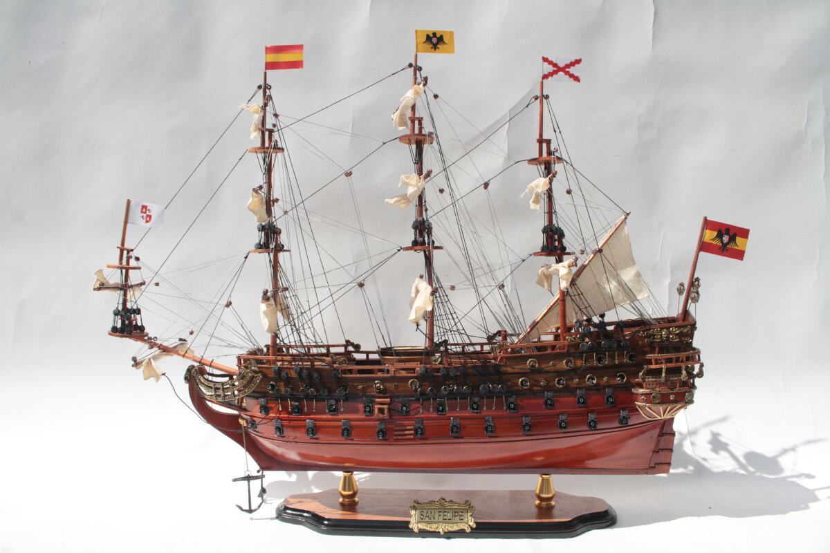 Готовая собранная Модель корабля Van Der Heijden "San Felipe", Испания, 75x17x67 см