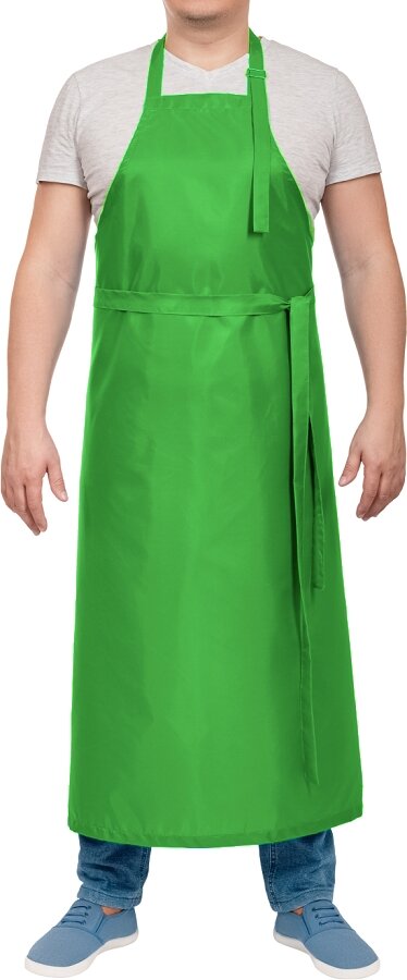 Фартук рабочий DECORATOR "мясник", с грудкой, влагозащитный, ткань Оксфорд, 120x90 см, цвет ярко-зеленый (яблоко)