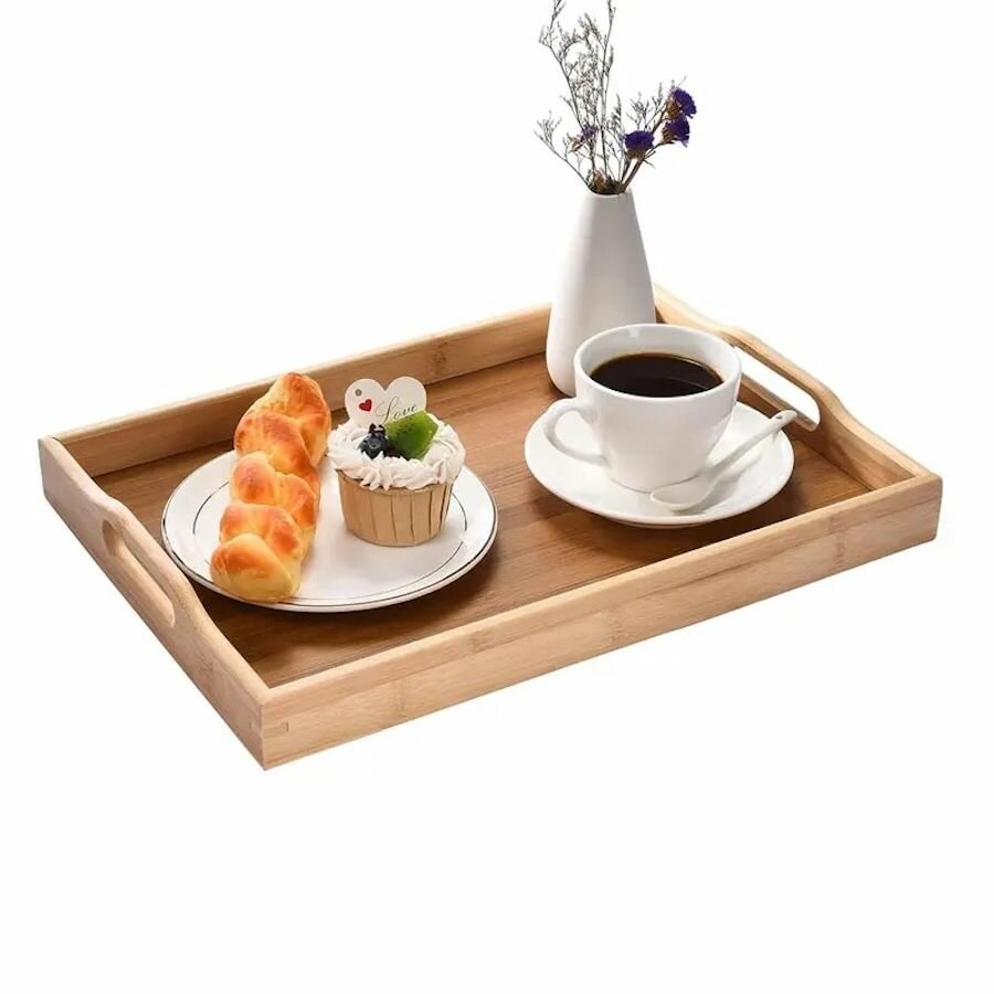 Поднос из бамбука с ручками 210x340 мм