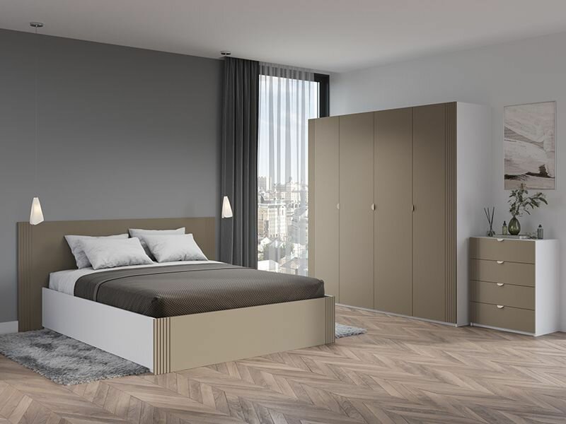 Комплект мебели в спальню "Санторини 2" Мокко