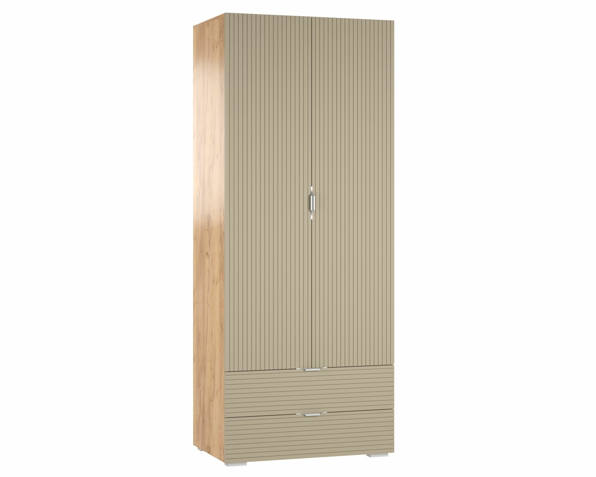 Шкаф распашной для одежды "Аметист 3" 80х200х52, дуб крафт золотой / мокко