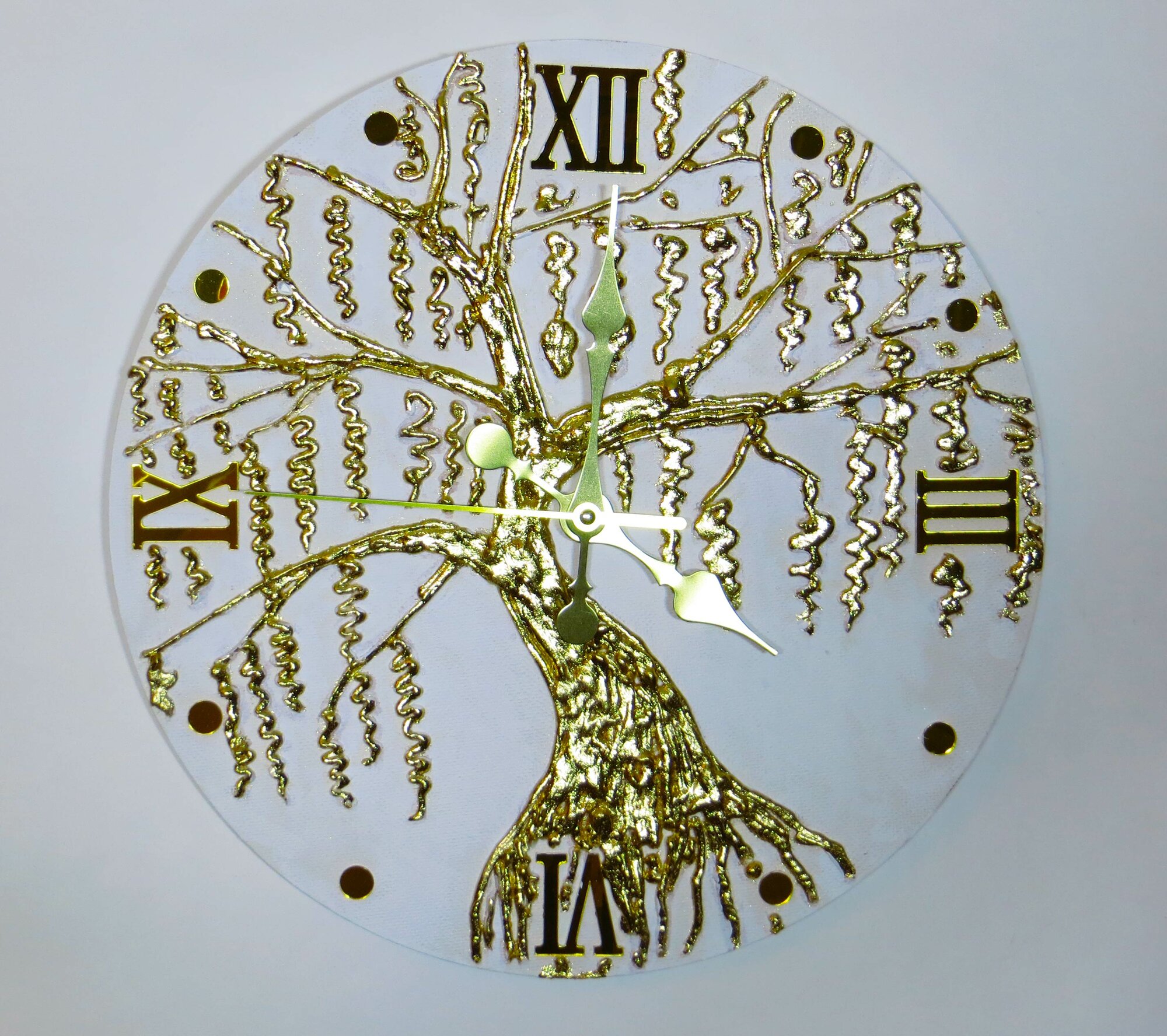 Часы настенные-интерьерное панно "Дерево Жизни II" золото