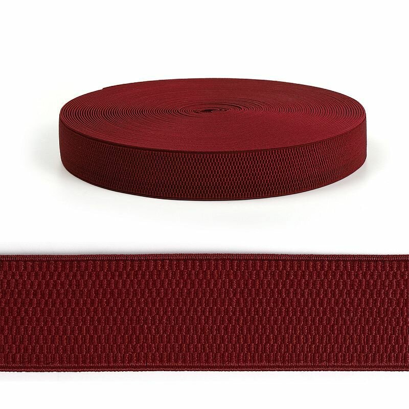 Резинка помочная шир.40мм цв. бордовый упак.25 м