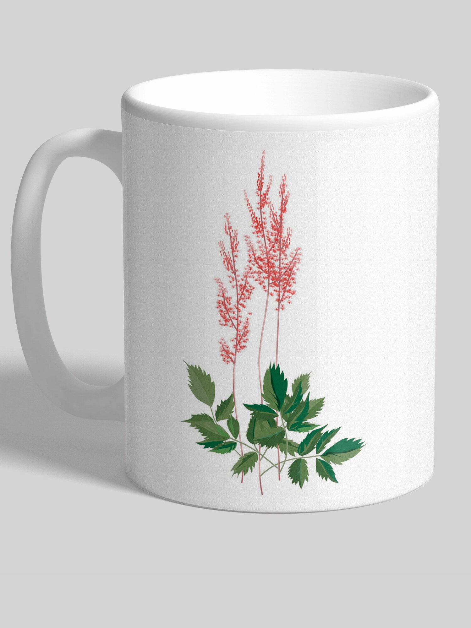 Кружка cooperative.moscow " Астильба цветок " (кружка с Астильбой , Астильба , кружка с цветком, кружка Астильба , Астильба кружка , подарок с любовью, кружка с цветами, цветы, цветок) , 330 мл, 1 шт