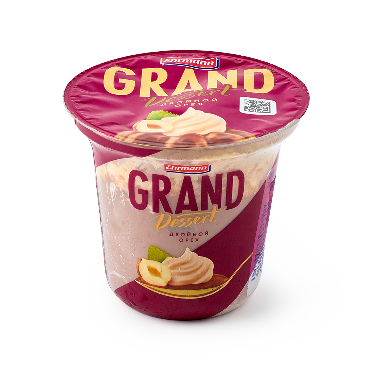 Пудинг Grand Dessert Ehrmann "Двойной орех", 4,9%, 200 г, в пластиковом стакане