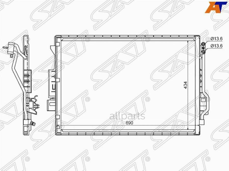 SAT ST-MB12-394-0 Радиатор кондиционера Mercedes-Benz S-Class 05-13 / CL-Class 06-10