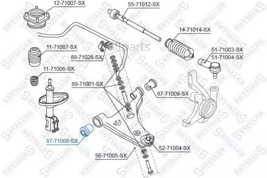 STELLOX 8771008SX сайлентблок рычага пер!\ Mazda 626 GD/GV all 87-92