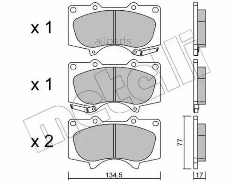 METELLI 22-0454-0 Колодки торм. диск.