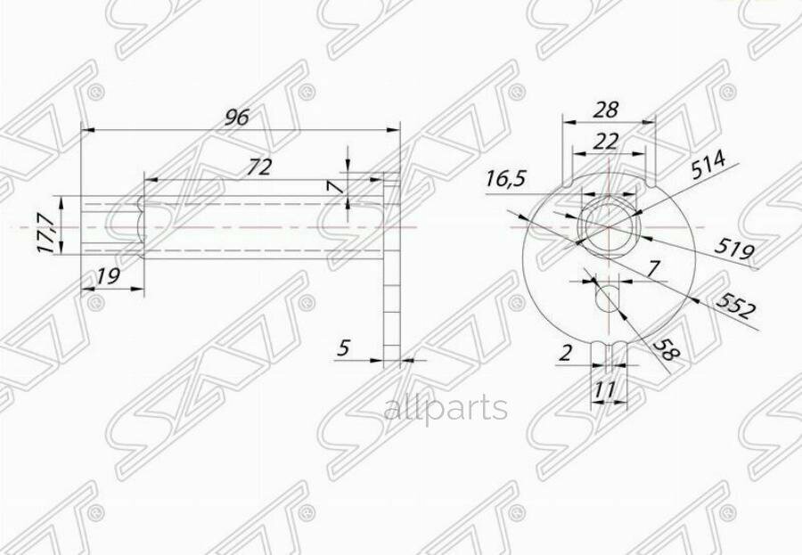 SAT ST-48409-35050 Болт эксцентрика Toyota Land Cruiser Prado (J90) 96-02 / Hilux Surf 95-02