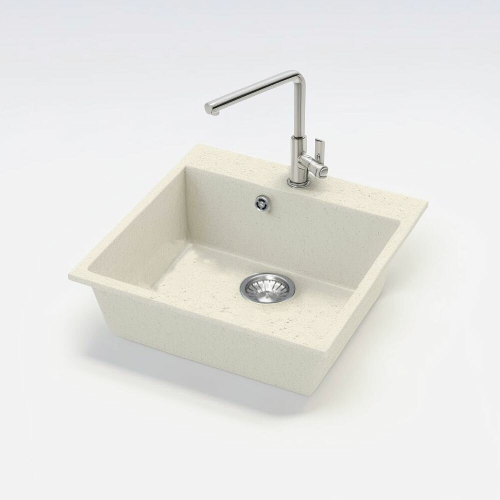 Мойка для кухни каменная MARRBAXX 42/Q7, хлопок, матовая с сифоном