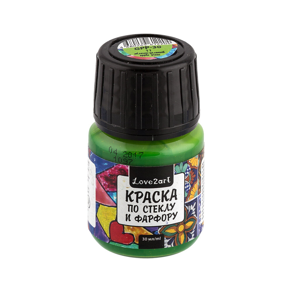"Love2art" Краска по стеклу и фарфору GPP-30 30 мл 11 яблочно-зеленый