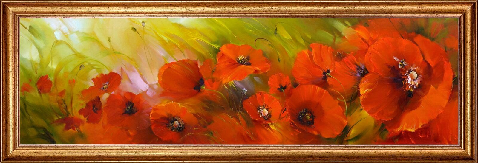 Картина "Маки III" 23х70 см, художник - Романов Роман. Арт. РР11-23х70
