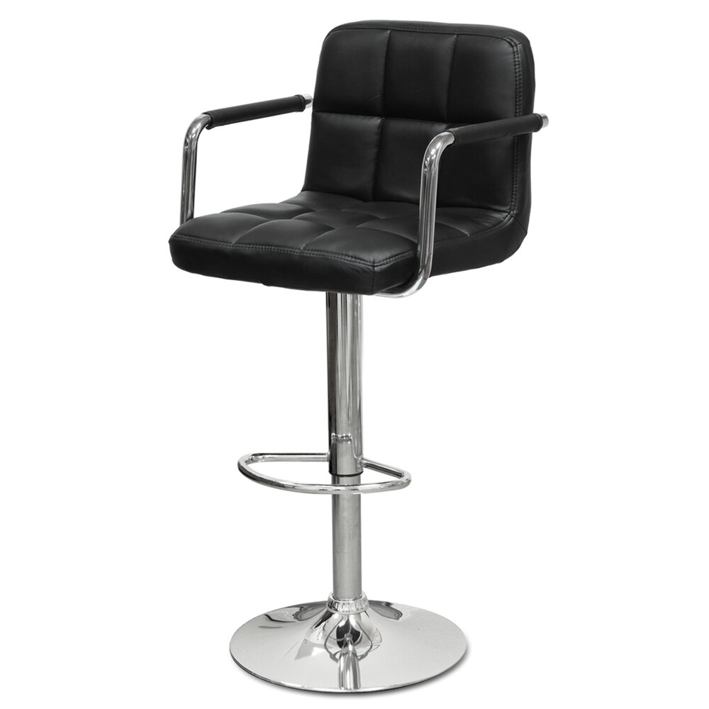 Стул Kruger Arm STOOL MARKET черный, экокожа, металл, мягкое сиденье, с подлокотниками