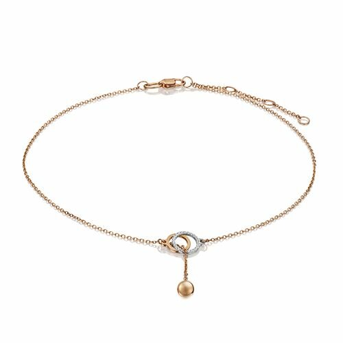 Браслет, комбинированное золото, 585 проба, родирование
