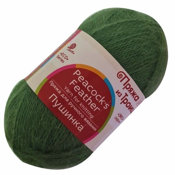 Пряжа для вязания Пряжа из Троицка пушинка, шерсть, козий пух, 10х50 г, 225 м, киви (ТРО. Пушинка.0117)