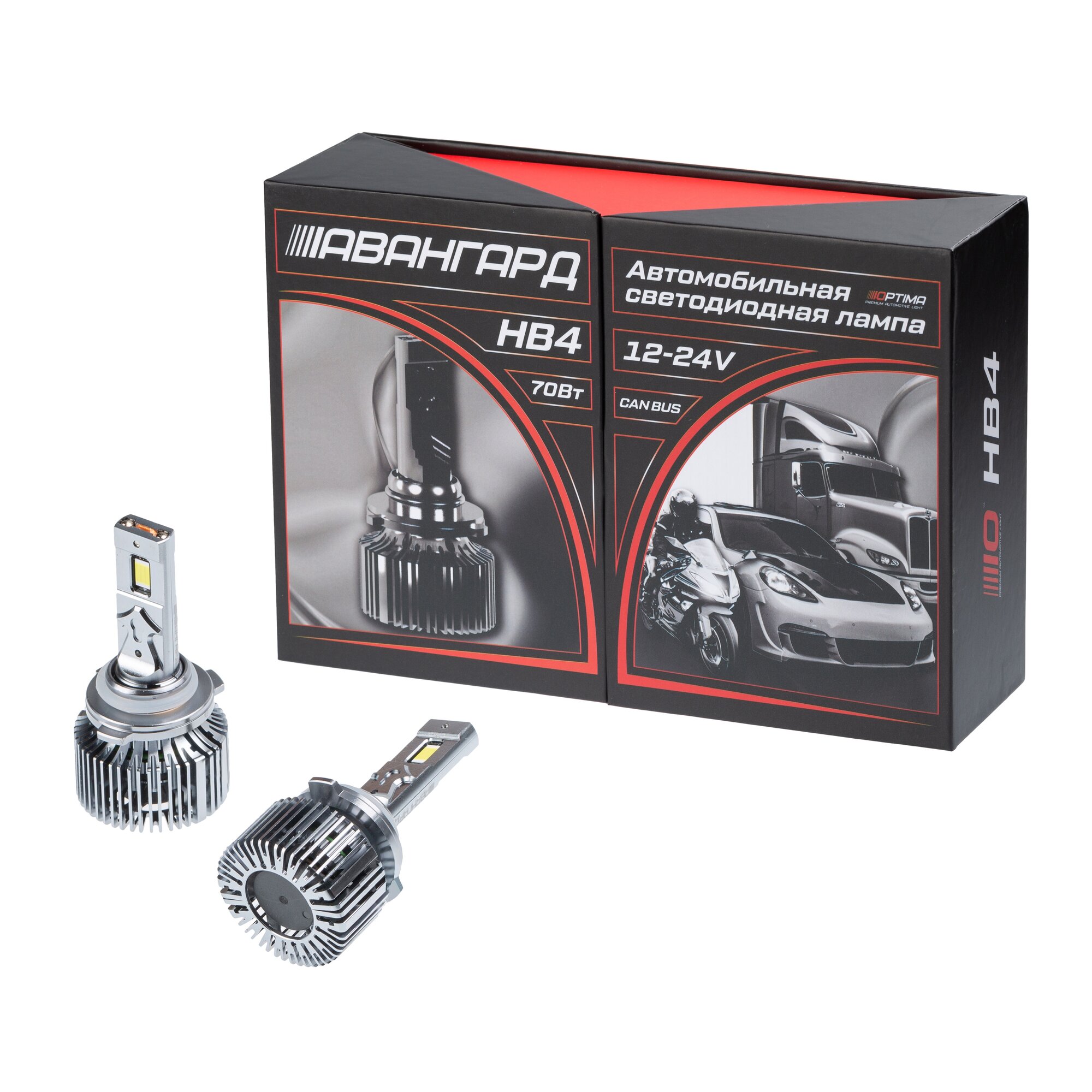 Светодиодные лампы Optima Premium LED авангард HB3, 70W, 6800Lm, 5500K, 12V (2 лампы)