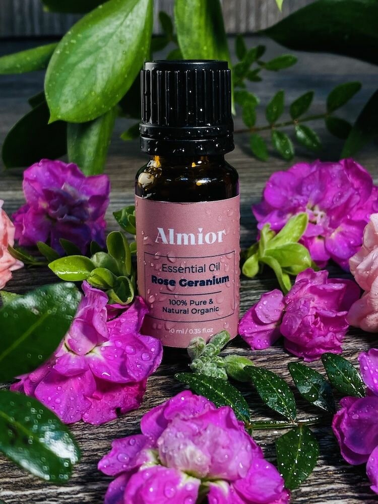 Розовая герань натуральное эфирное масло, 10 мл с противобактериальными, противовирусными, и антисептическими свойствами