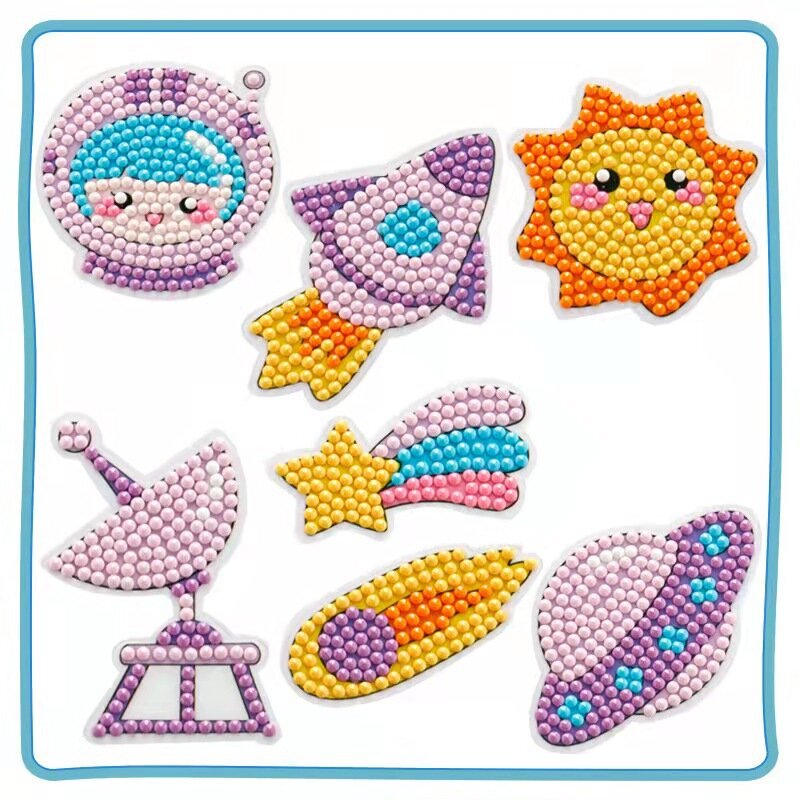 Алмазная мозаика стикеры. Наклейки со стразами космос